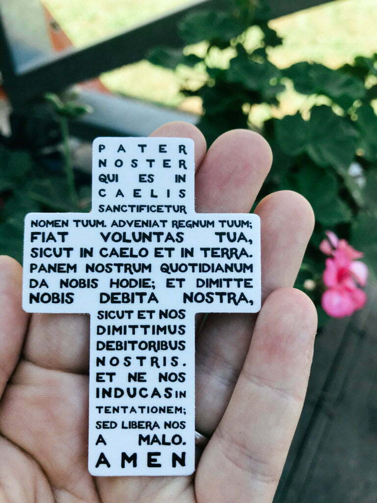 Pater Noster Sticker/Decal Our Father Latin - Catholic Artisan Australia