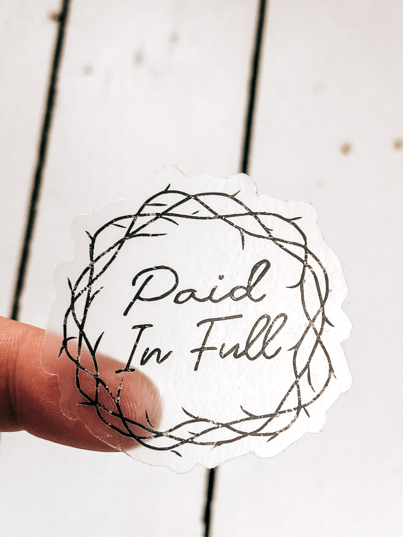 CLEAR 2"- Paid In Full- Easter / Lent Sticker / Decal - Crown of Thorns ...