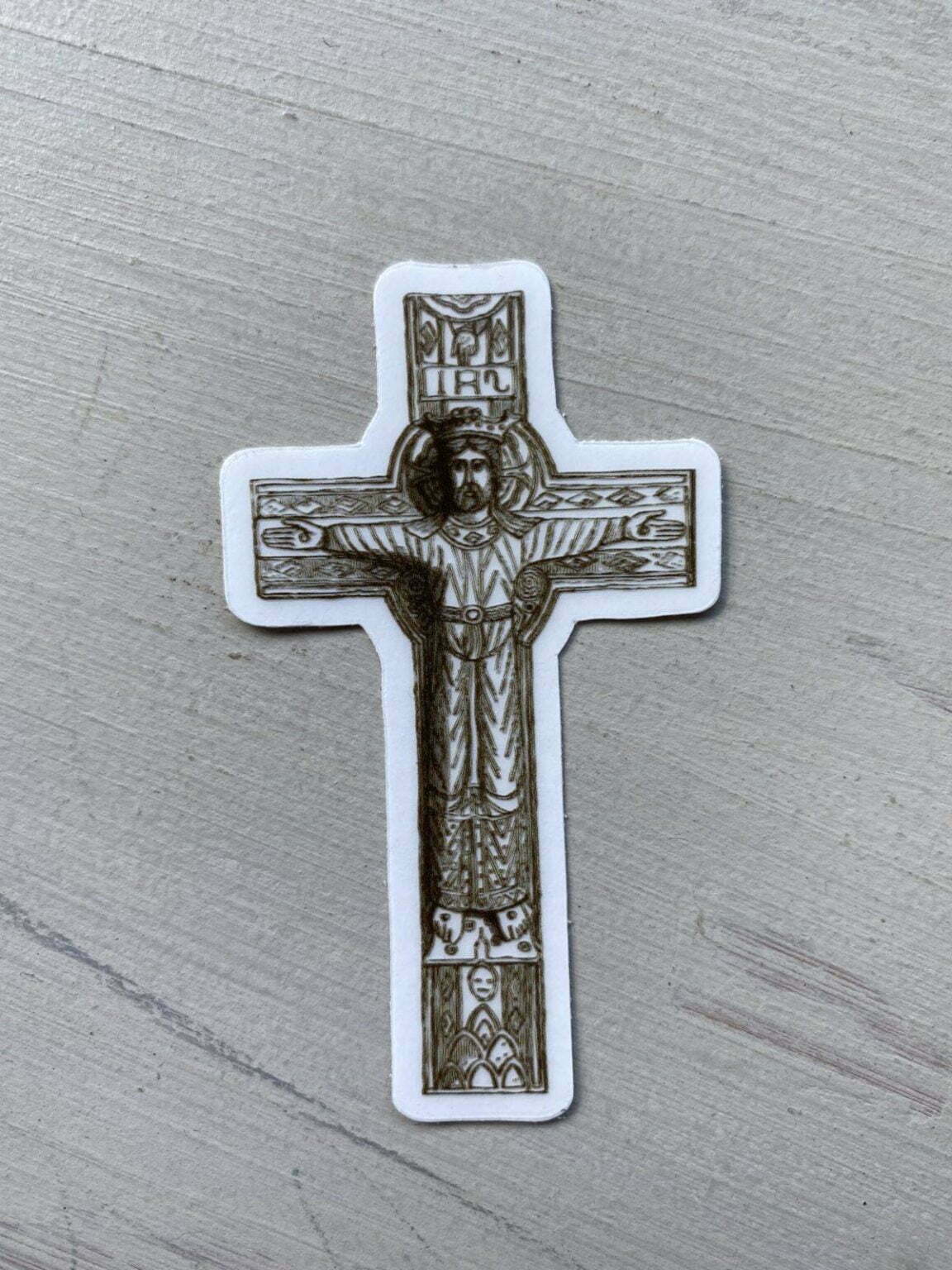 CLEAR- Christ the King-Crucifixion Catholic Sticker - Catholic Artisan ...