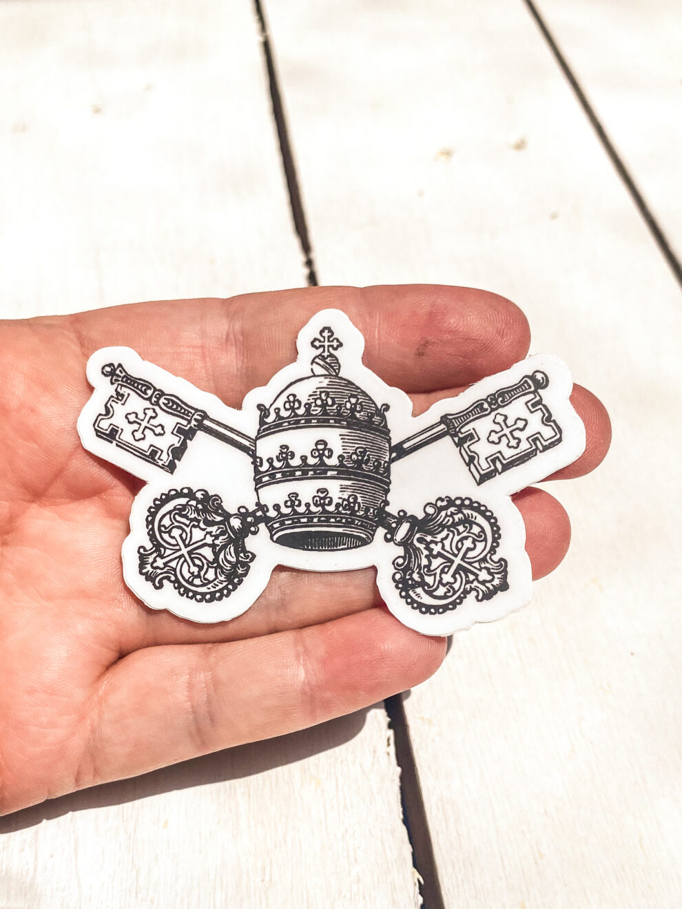 Papal Keys - Catholic Sticker/decal Vintage design - Catholic Artisan ...