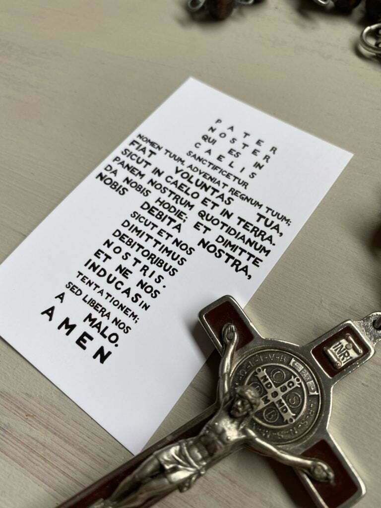 Pater Noster Holy - prayer card - BLANK BACK- with Catholic Artisan ...