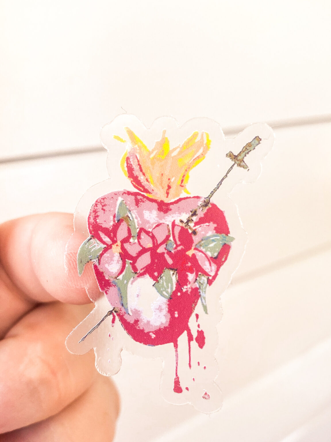 Immaculate Heart of Mary - Catholic Sticker- MINI - Traditional colours ...