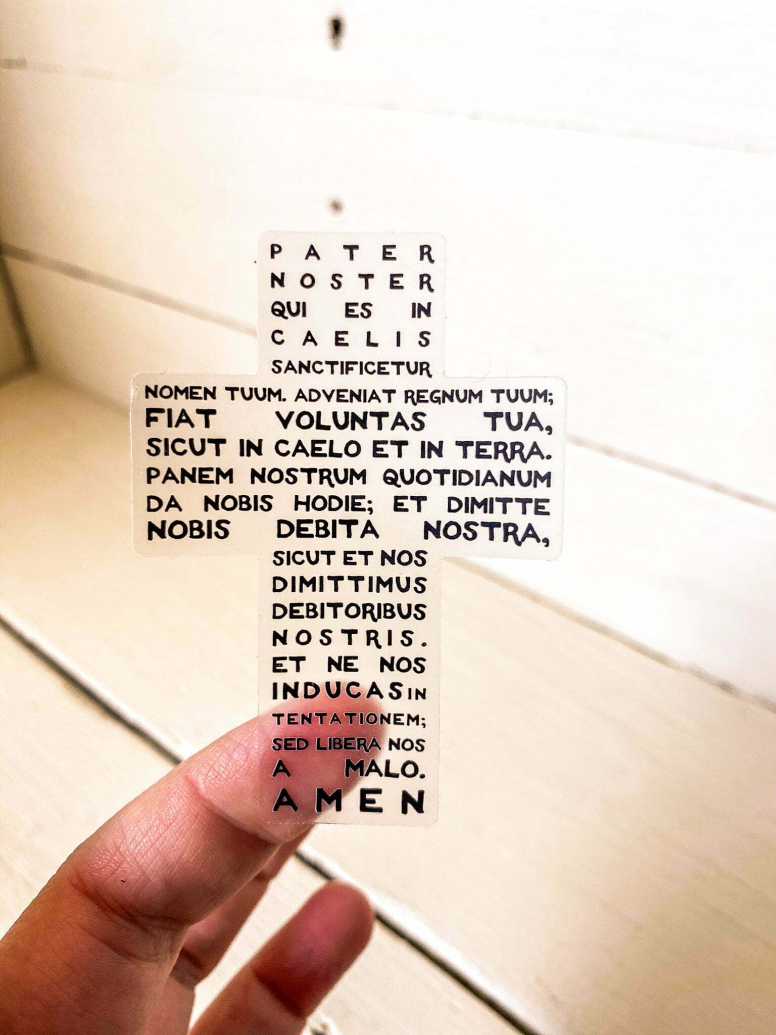 CLEAR - Pater Noster sticker - Our Father in Latin - Catholic Artisan ...