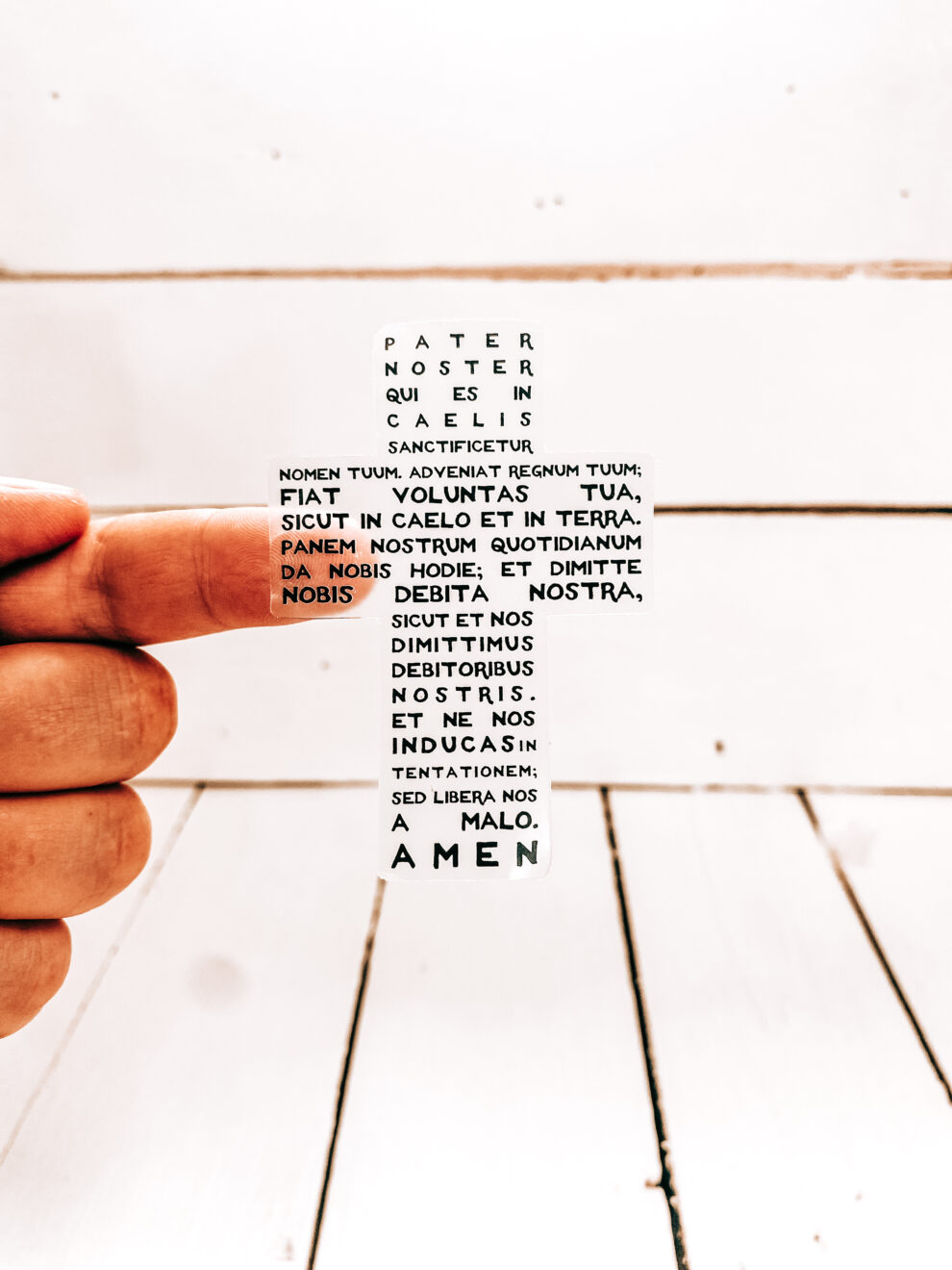 CLEAR - Pater Noster sticker - Our Father in Latin - Catholic Artisan ...