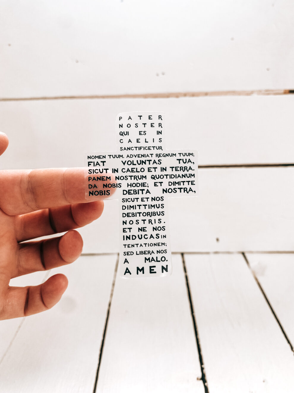 CLEAR - Pater Noster sticker - Our Father in Latin - Catholic Artisan ...