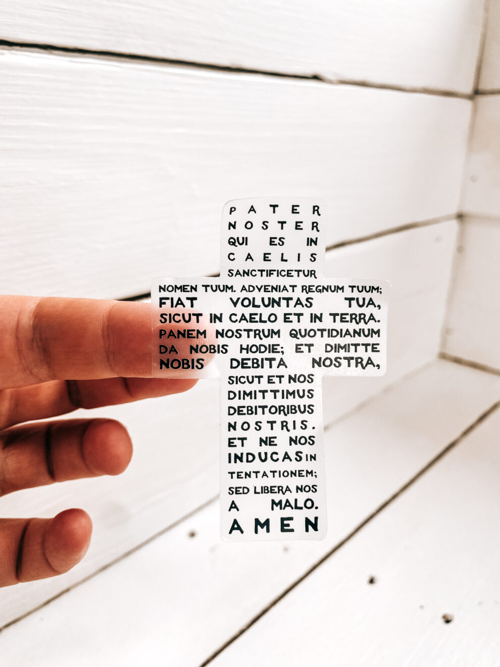 CLEAR - Pater Noster sticker - Our Father in Latin - Catholic Artisan ...
