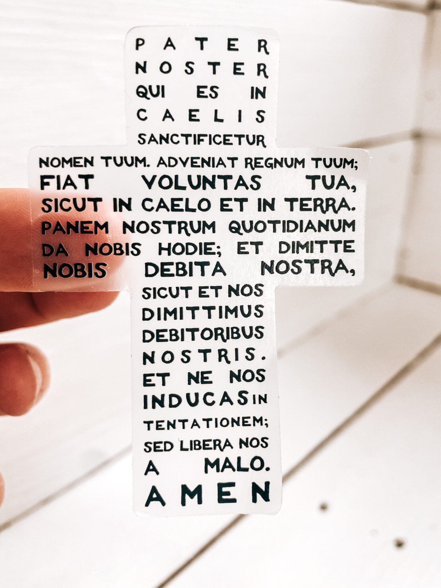 CLEAR - Pater Noster sticker - Our Father in Latin - Catholic Artisan ...