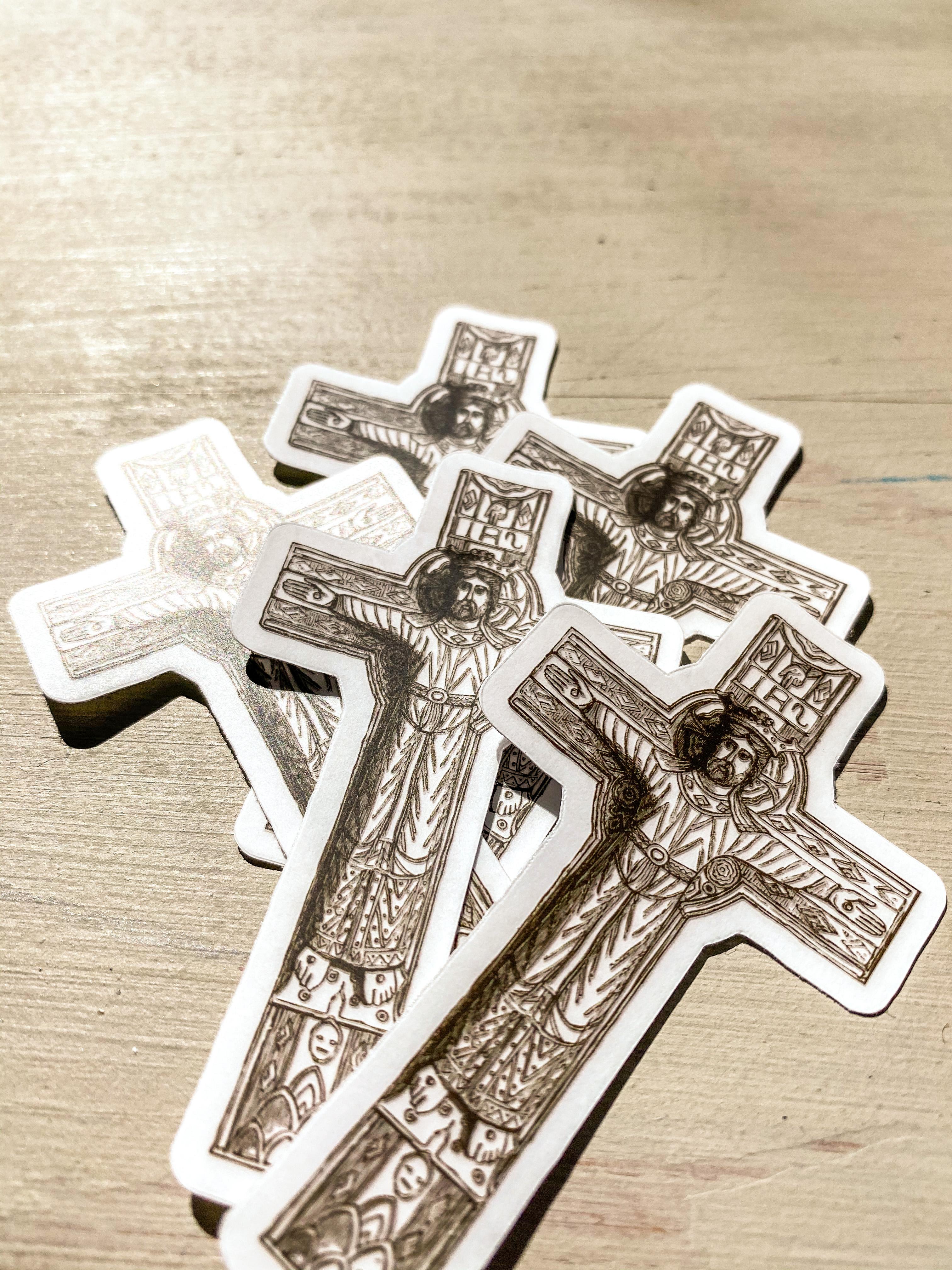 CLEAR- Christ the King-Crucifixion Catholic Sticker - Catholic Artisan ...