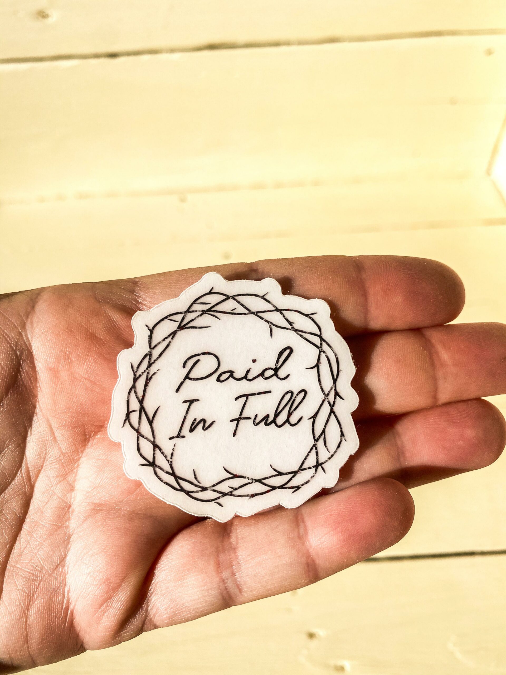 CLEAR - Paid In Full- Easter / Lent Sticker / Decal - Crown of Thorns ...
