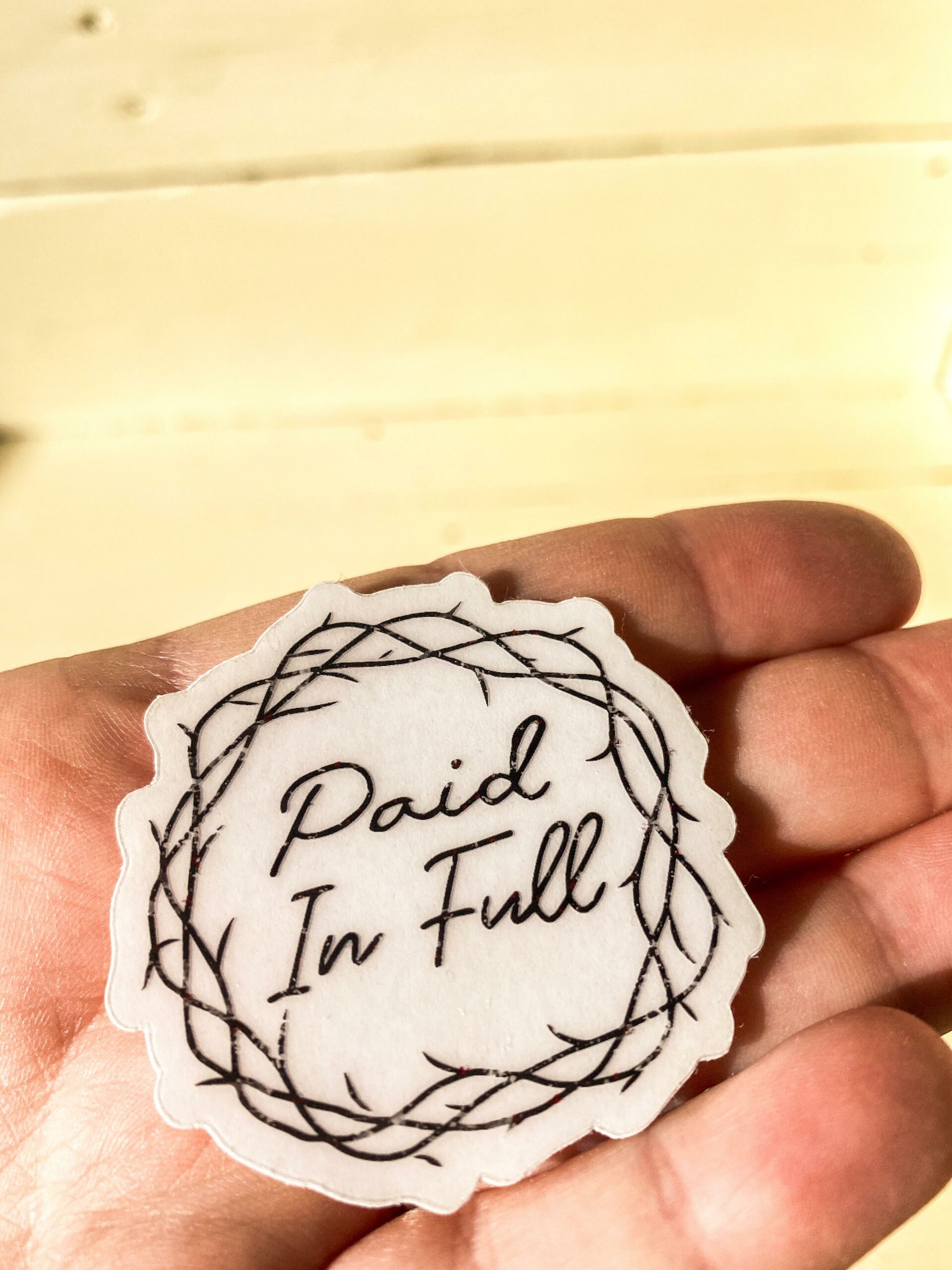 CLEAR - Paid In Full- Easter / Lent Sticker / Decal - Crown of Thorns ...