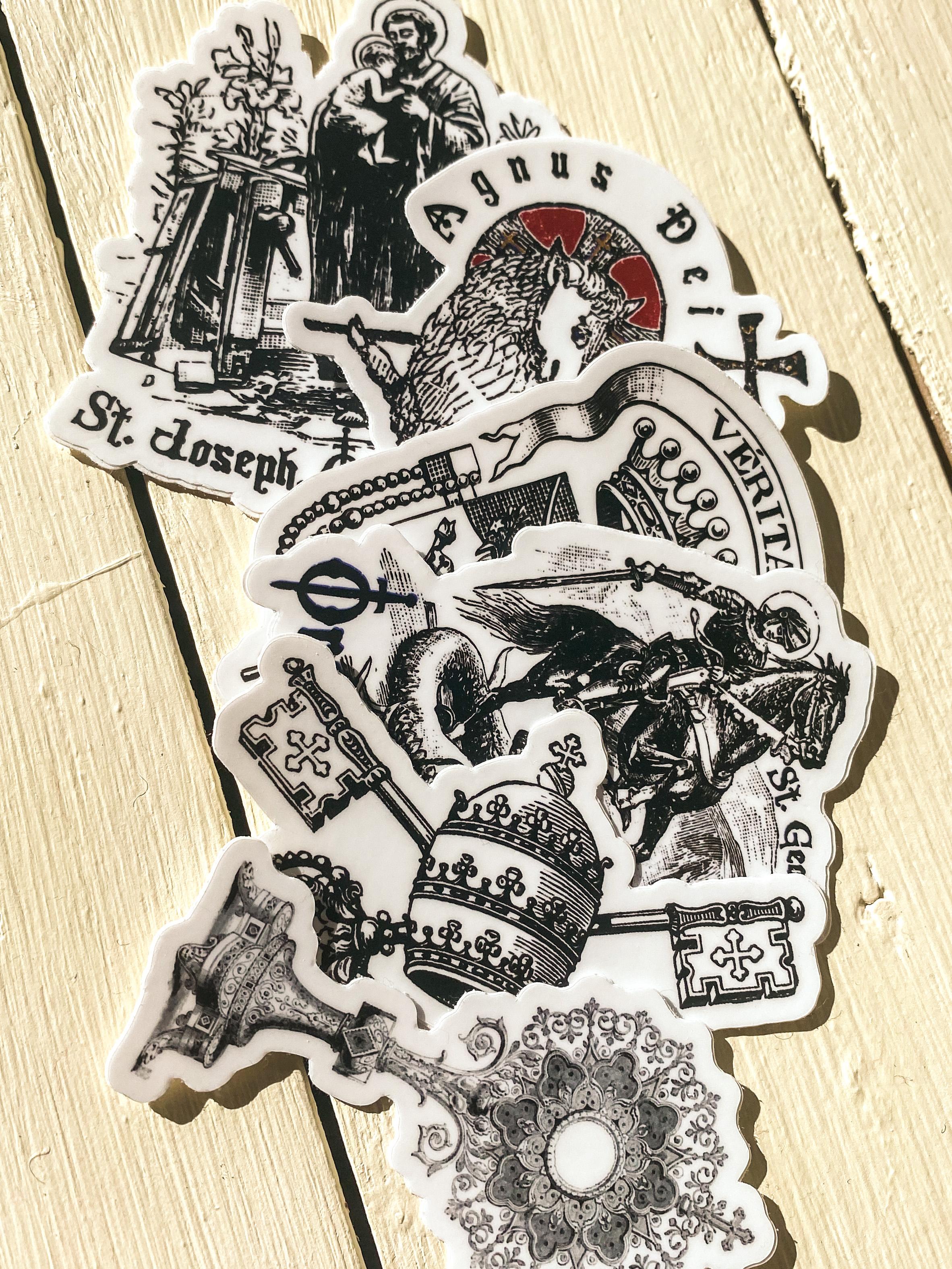 Bundle 20% off! Vintage set of 6 Catholic Stickers! - Catholic Artisan ...