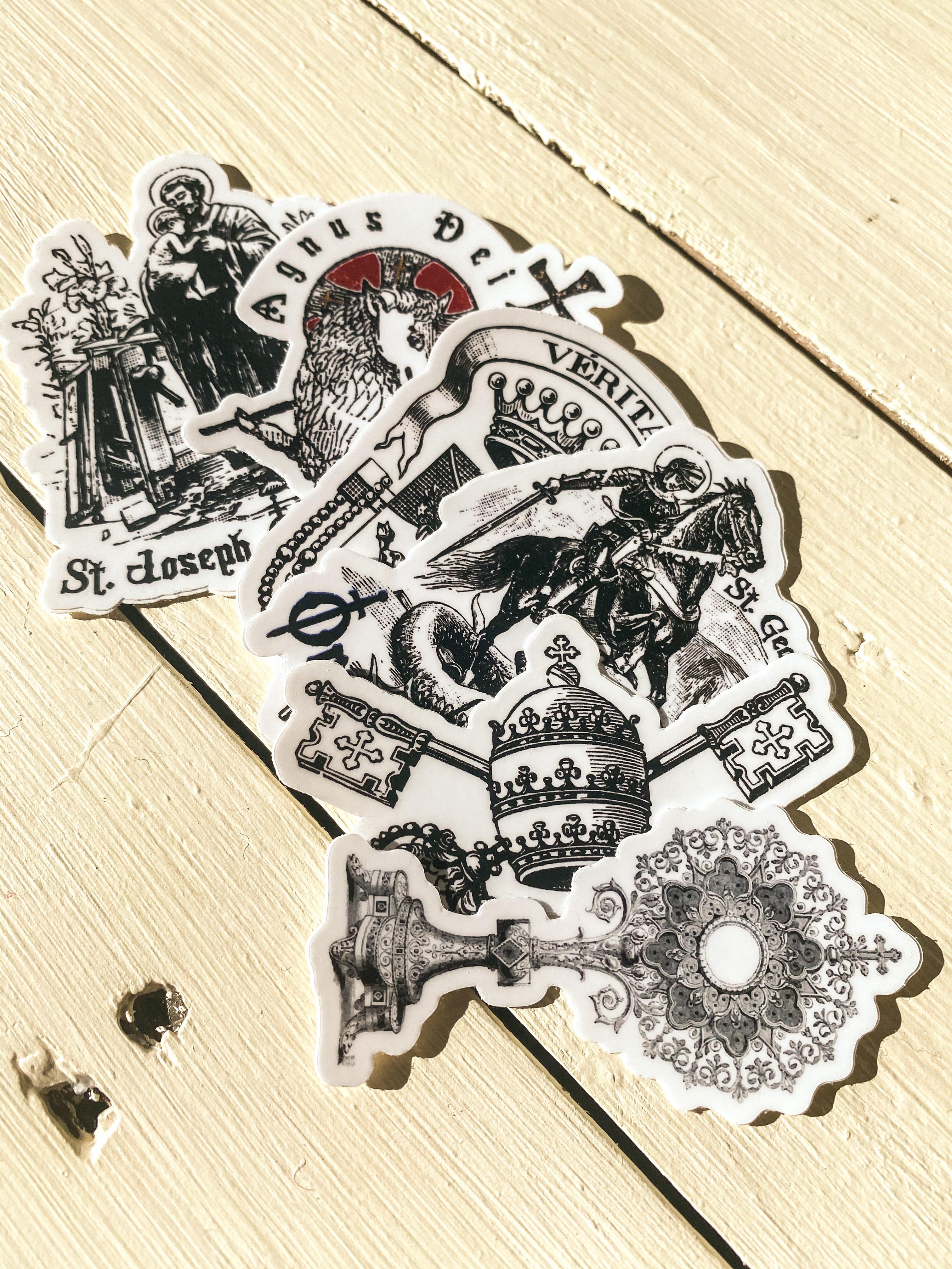 Bundle 20% off! Vintage set of 6 Catholic Stickers! - Catholic Artisan ...