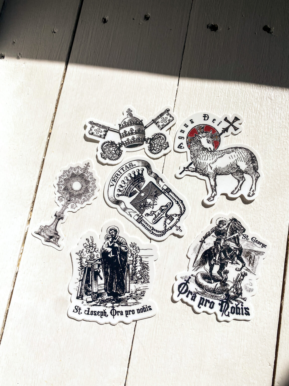 Bundle 20% off! Vintage set of 6 Catholic Stickers! - Catholic Artisan ...