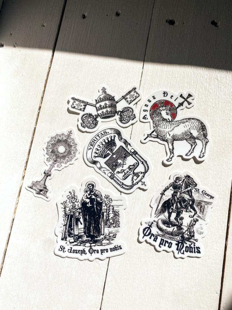 Bundle 20% off! Vintage set of 6 Catholic Stickers! - Catholic Artisan ...