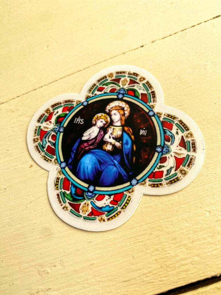 CLEAR-Stained Glass Window Catholic Sticker - Catholic Artisan Australia