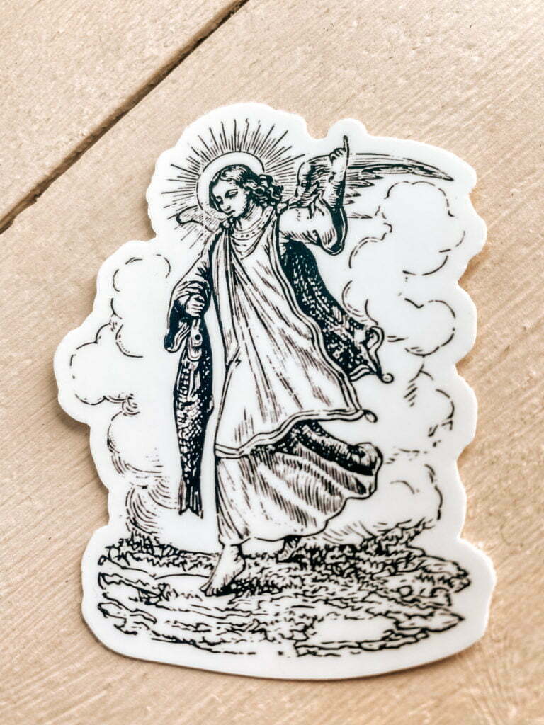Saint Raphael the archangel - VINTAGE- Catholic sticker - Clack and ...