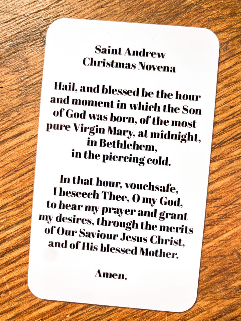 Holy Card-St. Andrew Novena- Prayer Card - Catholic Artisan Australia