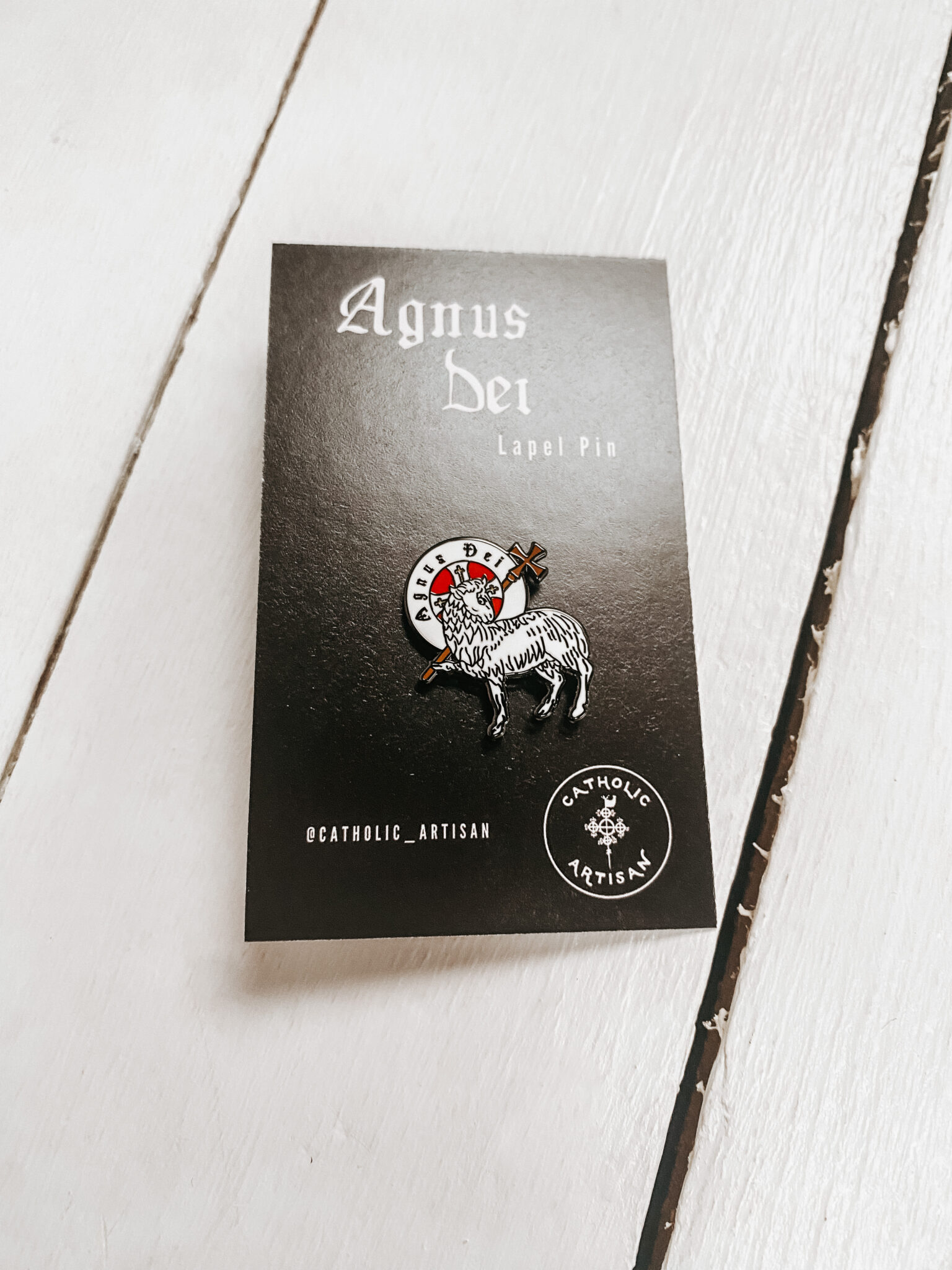Agnus Dei- Lapel Pin “Lamb of God” Latin/English, Catholic hard enamel ...