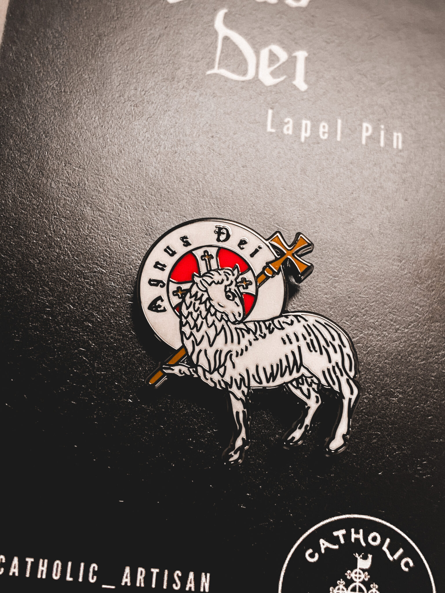 Agnus Dei- Lapel Pin “Lamb of God” Latin/English, Catholic hard enamel ...