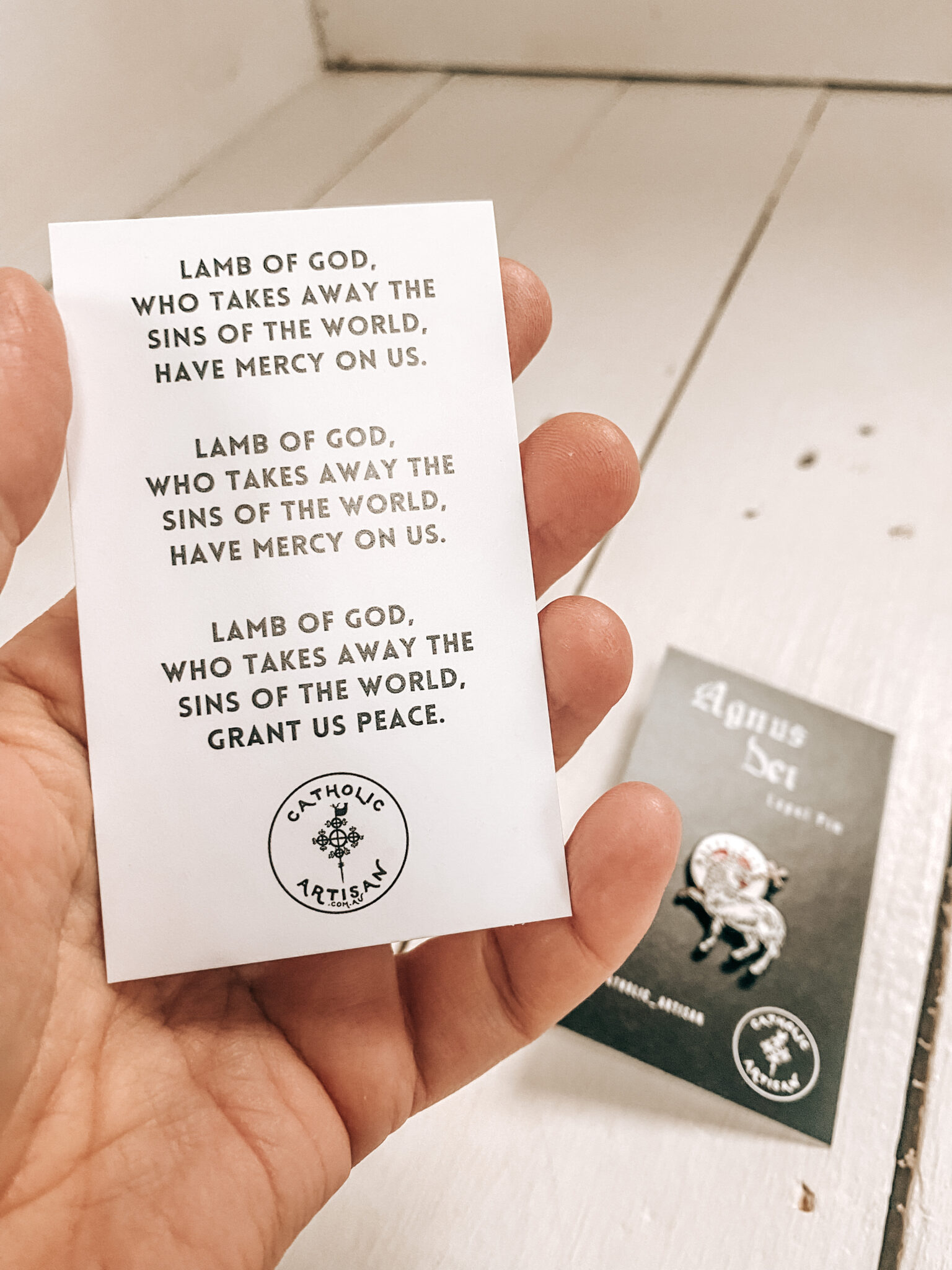 Agnus Dei- Lapel Pin “Lamb of God” Latin/English, Catholic hard enamel ...