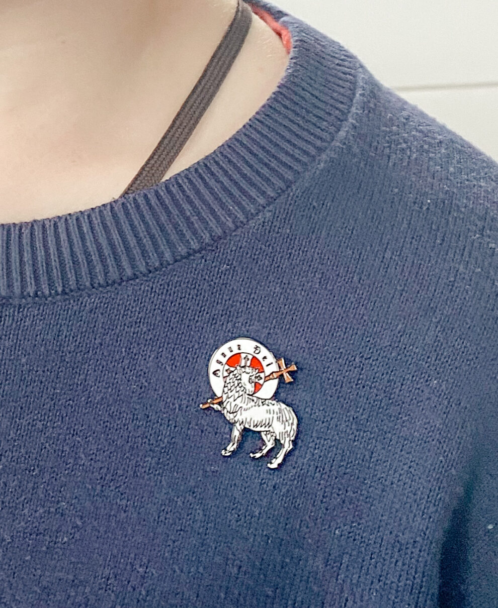 Agnus Dei- Lapel Pin “Lamb of God” Latin/English, Catholic hard enamel ...