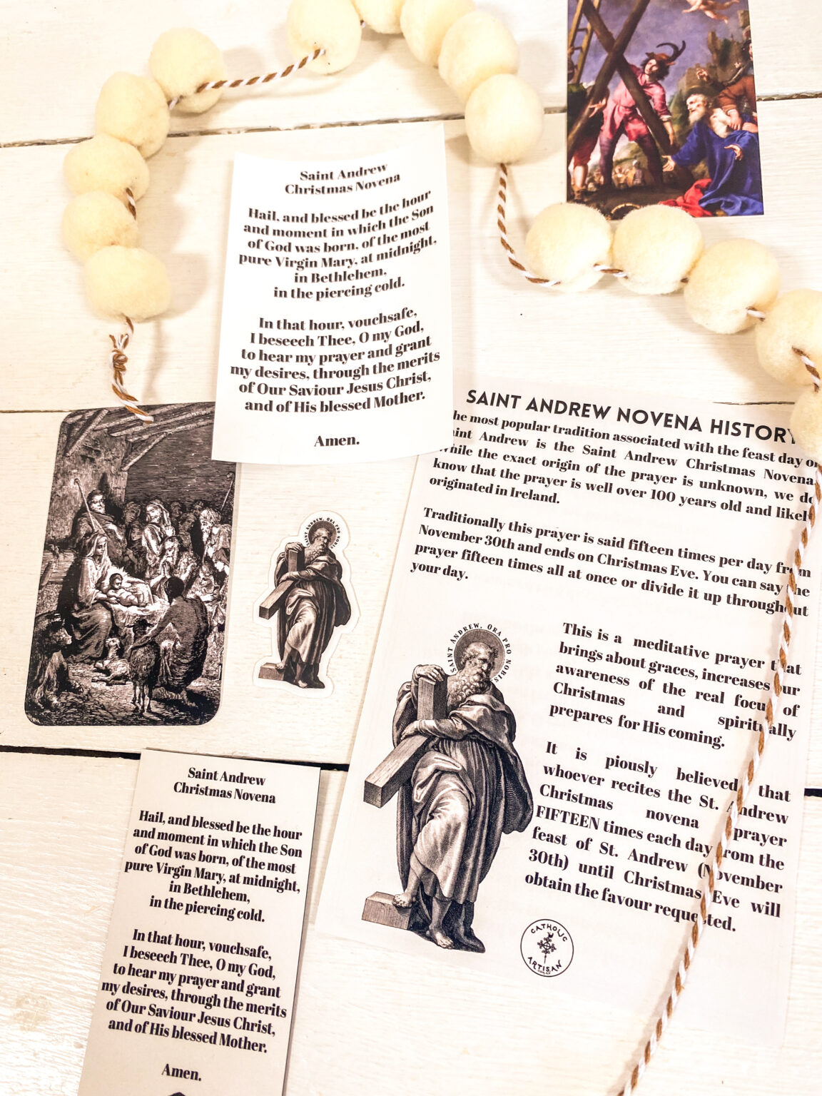 DIY Saint Andrew novena| wool felt ball prayer tracker| Catholic DIY ...