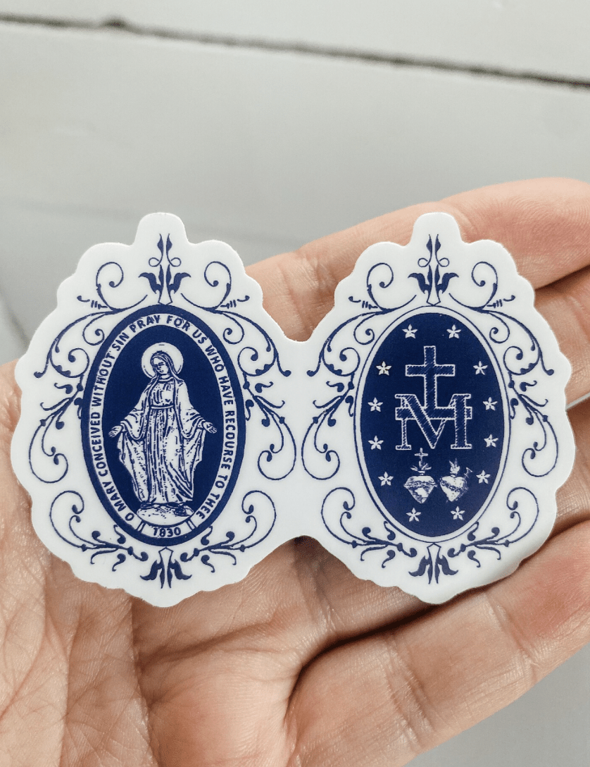 Miraculous Medal - Both Sides of the medal -Vintage French navy and ...