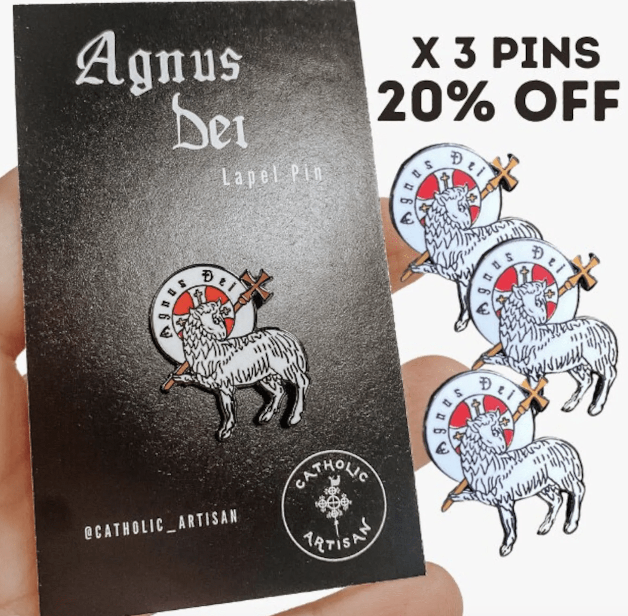 BULK PRICE | Agnus Dei Lapel Pins-Hard Enamel | Lamb of God|Catholic ...